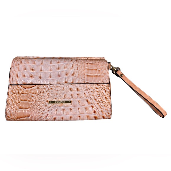 Brahmin | Bags | Brahmin Croco Embossed Leather Clutch Handbag | Poshmark